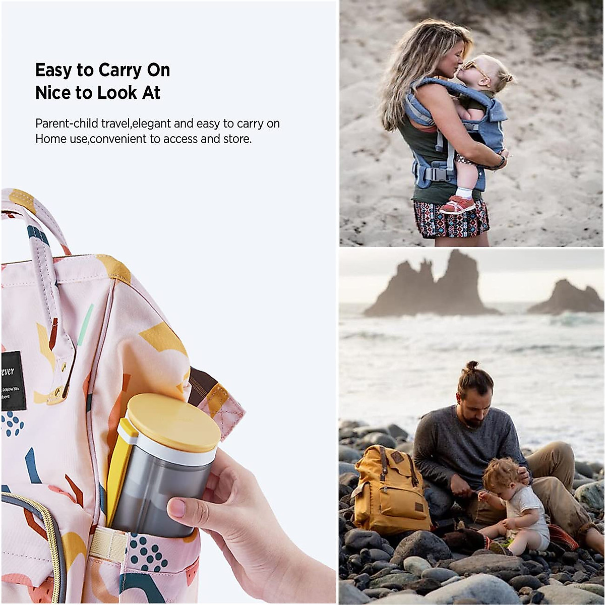 Baby Bottle Drying Rack for Travel,Portable Drying Rack and Bottle Brush Set for Working Mom, Visit Families, Friends or Camping,Pink