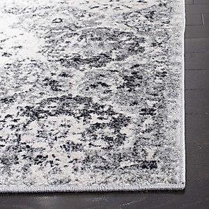 SAFAVIEH Madison Collection Runner Rug - 2'3" x 12', Silver & Grey, Boho Chic Distressed Design, Non-Shedding & Easy Care, Ideal for High Traffic Areas in Living Room, Bedroom (MAD611G)