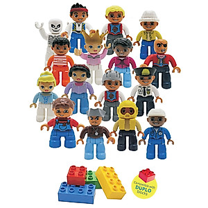 Kids Toys People Figures for Kids - Preschool Toys Building Blocks People Set for Kids - Compatible with Major Brands Building Blocks for Toddlers 1-6 - STEM Building Toys - (16 Toy Figures People)