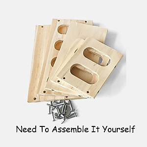 WEWAYKGJ Rabbit Hay Feeder Wooden Hay Rack Guinea Pig Hay Holder Less Wasted Hanging Hay Feeder for Bunny Chinchillas Guinea Pig Small Animal Supplies