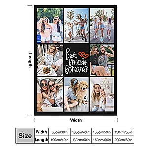 Custom Blanket with Photos Personalized Customized Blankets with Photos Picture Text Customized Gifts for Friend Family Mom Dad Girlfriend Boyfriend on Fathers Mothers Valentines Day Birthday Wedding