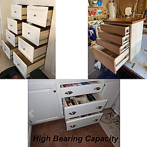 KCOLVSION 1 Pair 30 Inch 260 Lb Capacity Heavy Duty Drawer Slides(with Stainless Screws),Side Mount Undermount Full Extension 3 Fold Ball Bearing Stainless Steel Hardware Drawer Rails