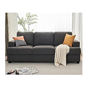 VanAcc 89 inch Sofa, Comfy Sofa Couch with Extra Deep Seats, Modern Sofa- 3 Seater Sofa Couch for Living Room Apartment Lounge, Grey Bouclé