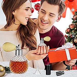 LINALL Perfume Bottle Vintage Atomizer Spray Bottle for Cocktail 100ml/3.4oz Empty Refillable Perfume Atomizer Glass Bottle Great for Perfume Home Decoration