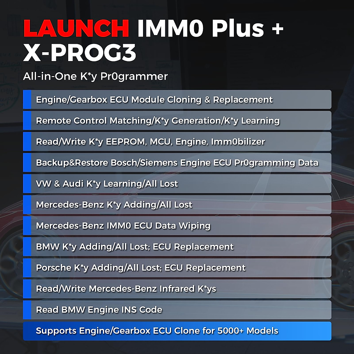 LAUNCH X431 lMMO Plus, K*y Pr0gramming Tool with X-PROG3 (Valued $800),Advanced of lMMO Elite, ECU Coding, 39+ Services, Full Systems, 2 Yrs Update