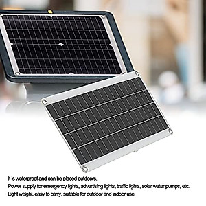 Yoidesu 20W 18V Solar Car Battery Charger, Portable Power Backup Kit Polycrystalline Solar Panel with Clip Adapter for Emergency/Advertising/Raffic Lights