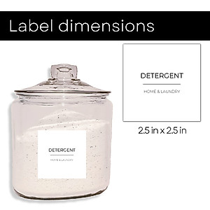 HON Home Laundry Labels for Containers | White Minimalist Preprinted & Jars | Storage Bins | Organization |, HNCHLW003