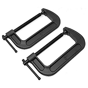 WEN CLC630 Heavy-Duty Cast Iron C-Clamps with 6-Inch Jaw Opening and 2.75-Inch Throat, 2 Pack