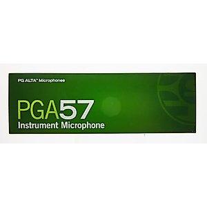 Shure PGA57 Dynamic Microphone - Professional Quality Instrument Mic with Cardioid Pick-up Pattern, 3-in XLR Connector, 15' XLR-to-XLR Cable, Stand Adapter and Zipper Pouch, (PGA57-XLR)