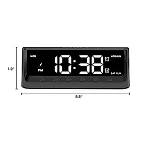 Alarm Clocks for Bedrooms with Charger, Bedside Alarm Clock with Wireless Charging Station, USB Port, Dimmer, Adjustable Volume, Electric Alarm Clock with Battery Backup for Heavy Sleepers Adult Teens