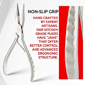 Fish Bone Pliers/Tweezers Stainless Steel Washable (Silver)