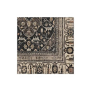 RUGGABLE Alessia Washable Rug - Perfect Vintage Area Rug for Living Room Bedroom Kitchen - Pet & Child Friendly - Stain & Water Resistant - Dark Wood 3'x5' (Standard Pad)