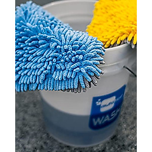 [Noodle] Microfiber Car Wash Pad (9"x9") Gold/Gray - 1 Pack