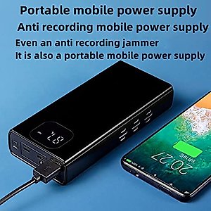 Audio Recording Blocker, Prevent Voice Recording, Powerful Microphone Suppressor Device for Home Office Travel, with Remote Control, 6000mAh Battery(L1)