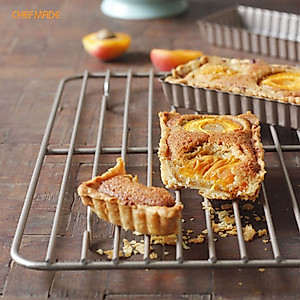 CHEFMADE Baking and Cooling Rack, 12.2-Inch Non-Stick Rectangle Wire Rack for Oven Baking (Champagne Gold)