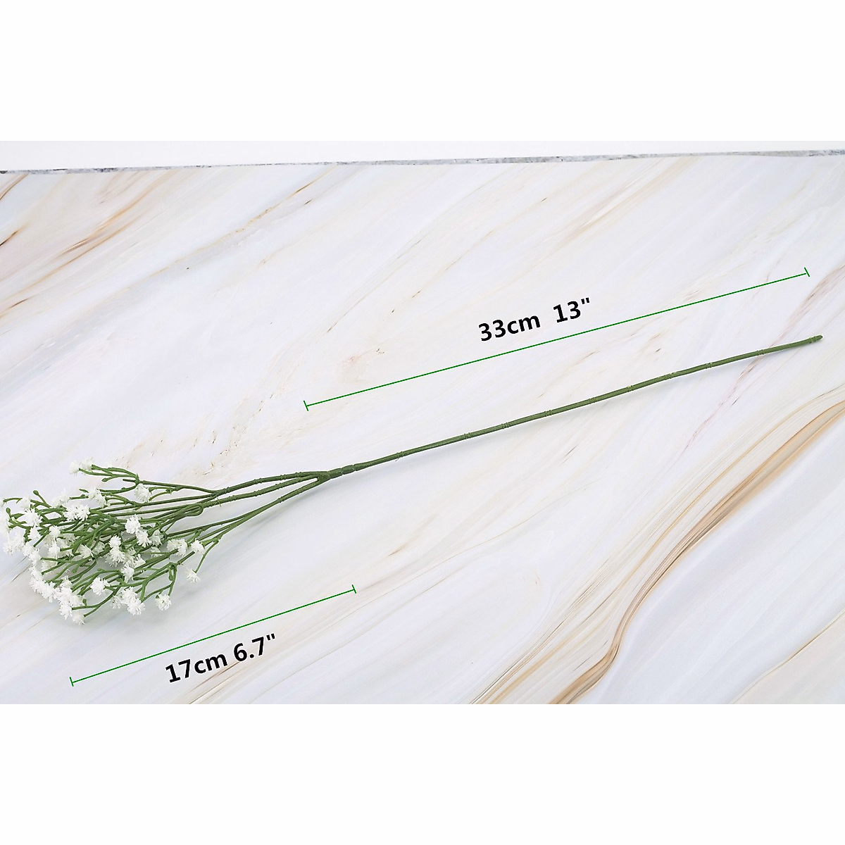 Baby Breath, Gypsophila Artificial Fake Silk Plants, Real Touch Flowers DIY Home Garden for Wedding Party Decoration, Idea Present for Thanksgiving, Halloween, Christmas, New Year (White), 10Pcs