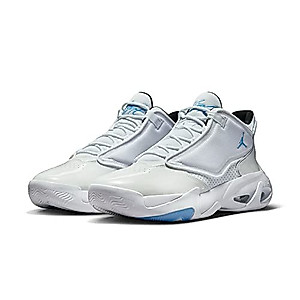 Men's Jordan Max Aura 4 (White UNI Blue Black, us_Footwear_Size_System, Adult, Men, Numeric, Medium, Numeric_9)