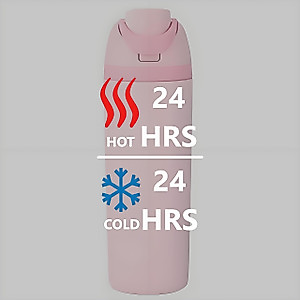 KiiKiiPaNa Insulated stainless steel kettle with straw, ideal for sports and travel, BPA-free，316 stainless steel, 20 oz (Pink)