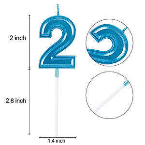 BEAN LIEVE Blue Number Candles - 10-Pcs Number Birthday Candles, Cake Number Candles, Numeral Birthday Candles, Numeric Candles Number 0 1 2 3 4 5 6 7 8 9 Used for Party Celebration