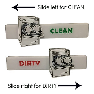 Clean Dirty Dishwasher Magnet Sign by Vermont Home & Garden - Our Sliding Clean Dishes Magnet is perfect for Busy Families, Office Kitchens, Vacation Homes & those with Roommates