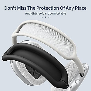 Fintie Silicone Case Cover for AirPods Max Headphones, Anti-Scratch Ear Cups Cover and Headband Cover for AirPods Max, Accessories Skin Protector for AirPods Max (Black)