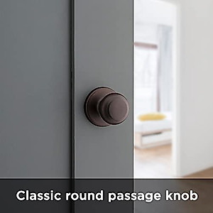 Kwikset Cove Interior Passage Door Knob, Handle For Closet and Hallway Doors, Non-Locking Doorknob, Venetian Bronze