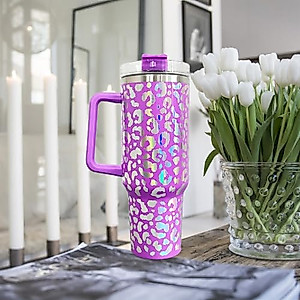 Tumbler With Lid And Straw 40 Oz,Insulated Tumblers, Travel Water Bottle, Trending Cups For Women & Men, Great Travel Gifts For Her & Him 3d Lilac