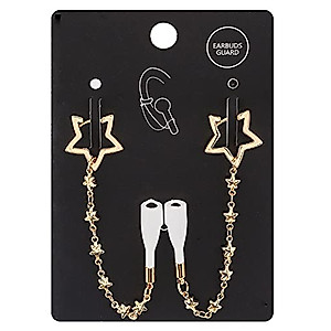 Gold Star Ear Stud Airpod Earrings Anti Lost Earring Strap for Airpods Anti Lost Strap for Airpods Pro, Wireless Earphone Holder Strap Compatible for Airpods 1&2&3/Pro…