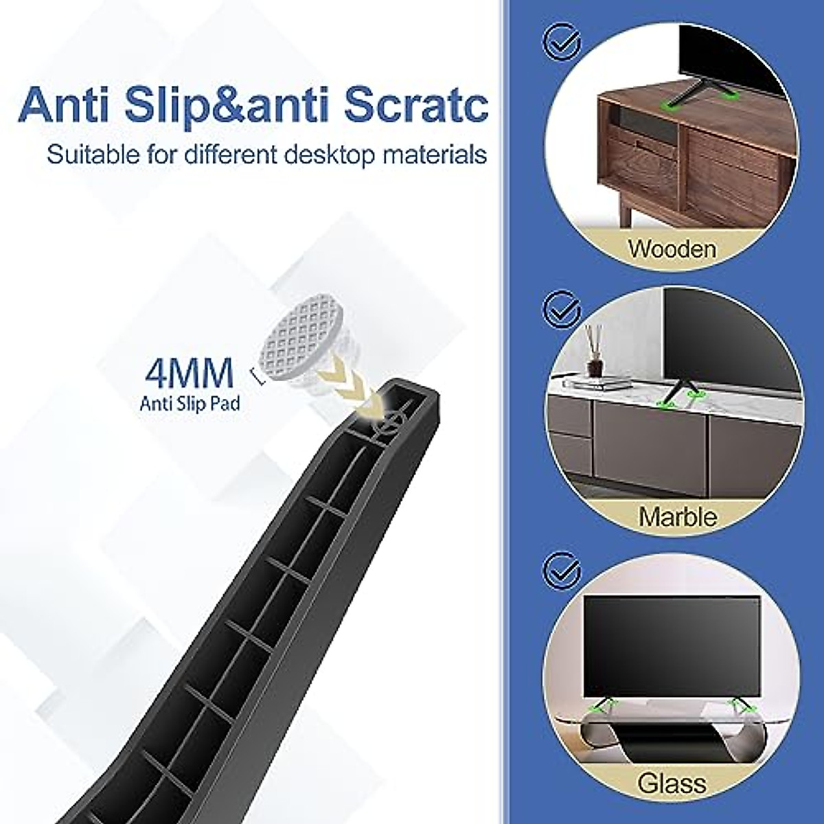 TV Legs for LG 43in TV UJ LJ Series, Compatible with LG TV Stand Replacement Base 43UJ6300 43UJ6300PUA 43UJ630T 43UJ635T 43LJ5500 43LJ550M 43LJ5550 43LJ5500UA with Screws