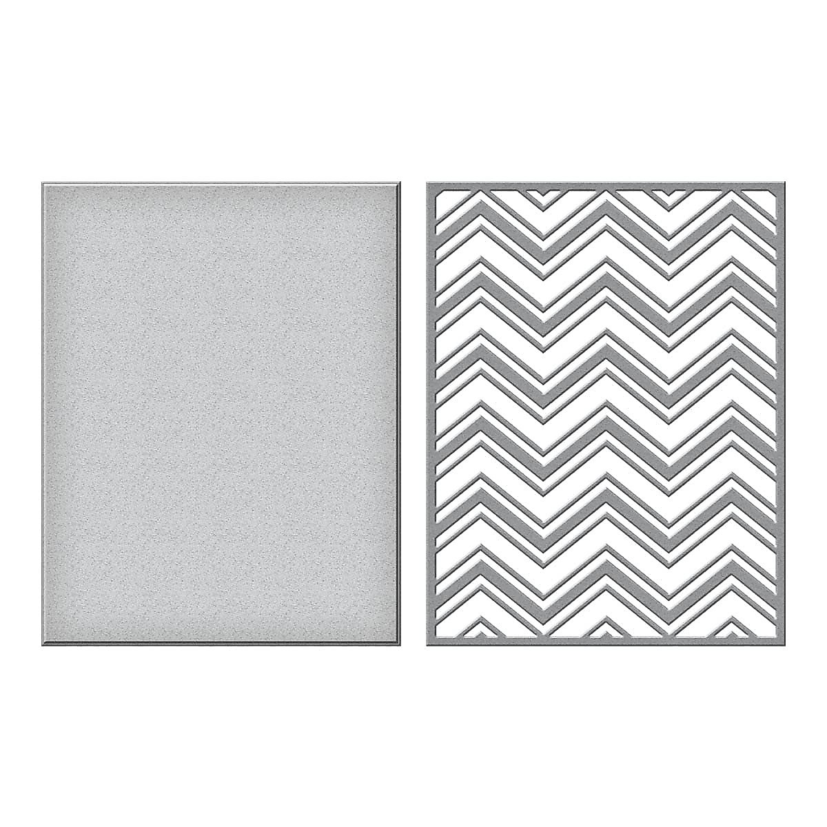 Spellbinders Zig Zag Chevron by Simon Hurley Etched Dies, Metal