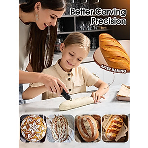 Bread Lame, Magnetic & Reusable Bread Lame Dough Scoring Tool, Bread Lame Blades Tool, Anti-Slip Handle with Long Retractable Razor, Sourdough Scoring tool for Bread Making, Bread Scoring Tool