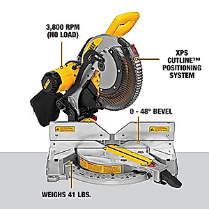 DEWALT Miter Saw, 12-Inch, Double Bevel, Compound, XPS Cutline, 15-Amp (DWS716XPS)