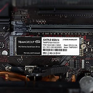 TEAMGROUP MS30 256GB with SLC Cache 3D NAND TLC M.2 2280 SATA III 6Gb/s Internal Solid State Drive SSD (Read/Write Speed up to 500/400 MB/s) Compatible with Laptop & PC Desktop TM8PS7256G0C101