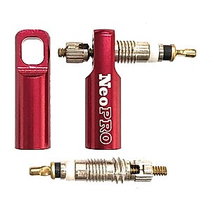NeoPRO Bike Presta Valve Cap with Valve Core Removing Function Kit, Tire Dust Covers (Red)
