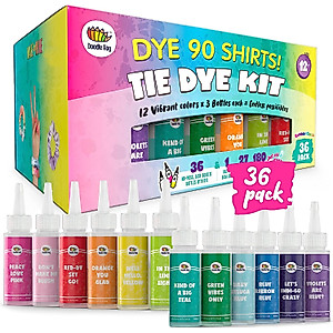 Tie Dye Kit for Kids & Adults - 12 Large Tye Dye Bottles with Tie Dye Powder, Soda Ash, Gloves - Non-Toxic Tyedyedye Kit - Decorating Dye for Clothes