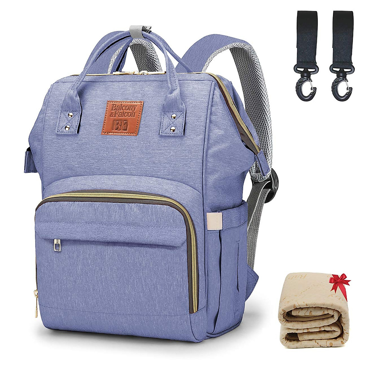 BALCONY & FALCON Multi-Functional Diaper Bag Backpack with Changing Pad Waterproof Nappy Bag