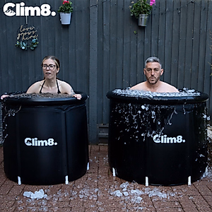 Clim8 Ice Bath Tub for Athletes: 85 Gallons Cold Plunge Tub with Lid, Insulated 4 Layers Portable Freestanding Ice Plunge Tub for Recovery