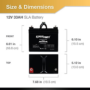 ExpertPower 12v 33ah Rechargeable Deep Cycle Battery [EXP1233 ]