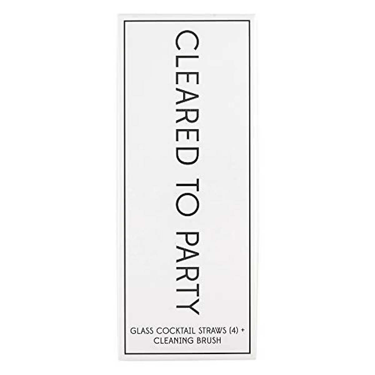 Santa Barbara Design Studio SIPS Drinkware Reusable Glass Cocktail Straws with Cleaning Brush, Set of 4, 5-Inches, Clear