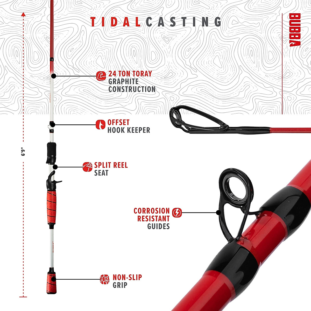 BUBBA T691MMF-C Tidal Casting Rod