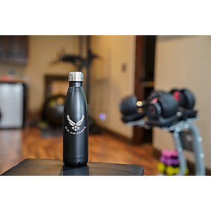 US Air Force 17oz Double Wall Vacuum Insulated Stainless Steel Airman Water Bottle - Perfect for USAF PT and Outdoor Sports