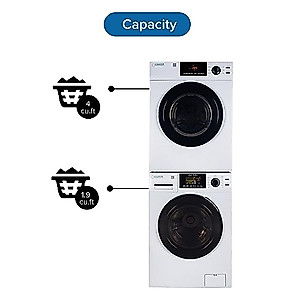 Equator Power Touch 18 lbs Compact 110V Washer +220V Vented Digital 4cf Dryer
