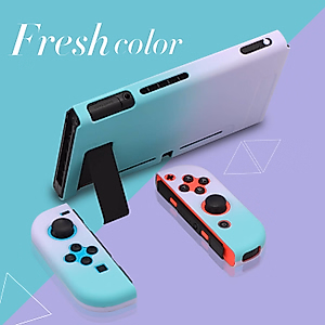 HEATFUN Dockable Case for Nintendo Switch, Hard Case for Nintendo Switch - Purple Green