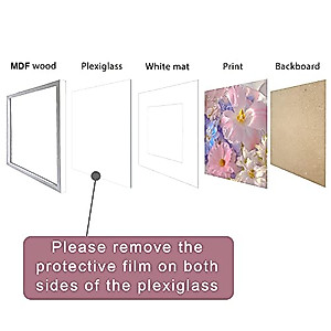 Liuxuange 20x20 Frame White, Wooden Photo Frame Display Pictures 16x16 with Mat or 20x20 Without Mat, Home Wall Decor Gallery Poster-1PCS