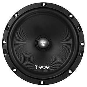 TORO TECH – F6K, 6.5 Inch Component Car Speaker Set - 200 Watt MAX / 100 Watts RMS, 13mm Ferro Fluid Tweeters, 4 Ohm, 1” KSV Voice Coils. Two Speakers, 2 Tweeters, 2 Crossovers, 2 Grills(Sold As Pair)