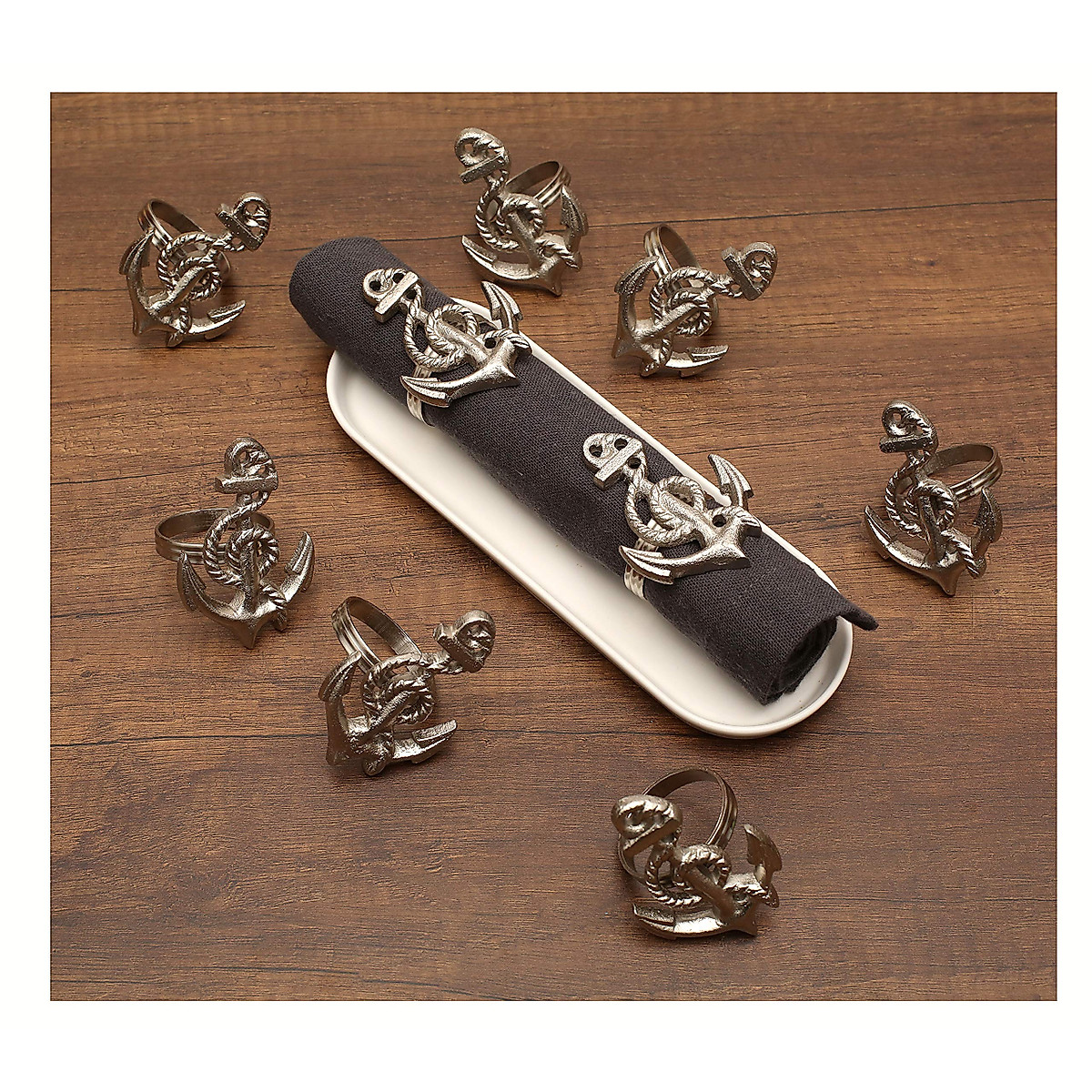 Alpha Living Home Christmas Decoration Silver Napkin Rings Set of 12, Thanksgiving Napkin Holders, Napkin Rings Bulk for Fall, Christmas, Party Decoration, Dinning Table, Everyday, Family Gatherings