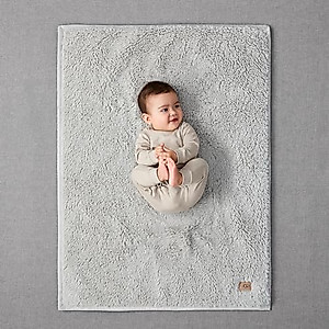 UGG 25111 Blakely Baby Blanket Comfy Cozy Machine Washable Luxury Throw Blankets for Newborn Babies Plush Sherpa Blankie Soft Gentle on Skin, 41 x 31-Inch, Glacier