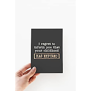 Funny 18th Birthday Card for men or women with envelope | Joke card for someone who is turning 18 years old | Original and unique present idea for son, daughter. | Your Childhood