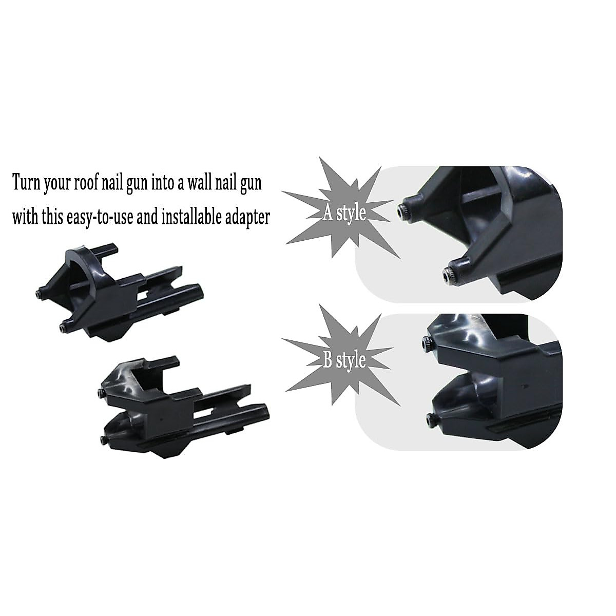 DCN45RN Vinyl Siding Adaptor Tip for Dewalt Roofing Nailer Cordless 20v DCN45RND1, DCN45RNB Tip Replacement Vinyl Siding Adaptor Tip and Vinyl Siding Adaptor (A&B style Set of 2)