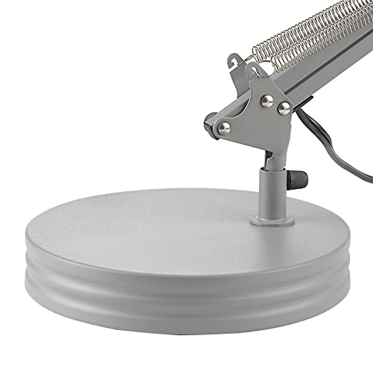 Globe Electric 56106 28" Spring Balanced Arm Desk Lamp, Matte Gray, On-Off Rotary Switch on Shade, Interchangeable Base and Clamp Arm Design, Home Décor, Desk Lamps for Home Office, Home Décor